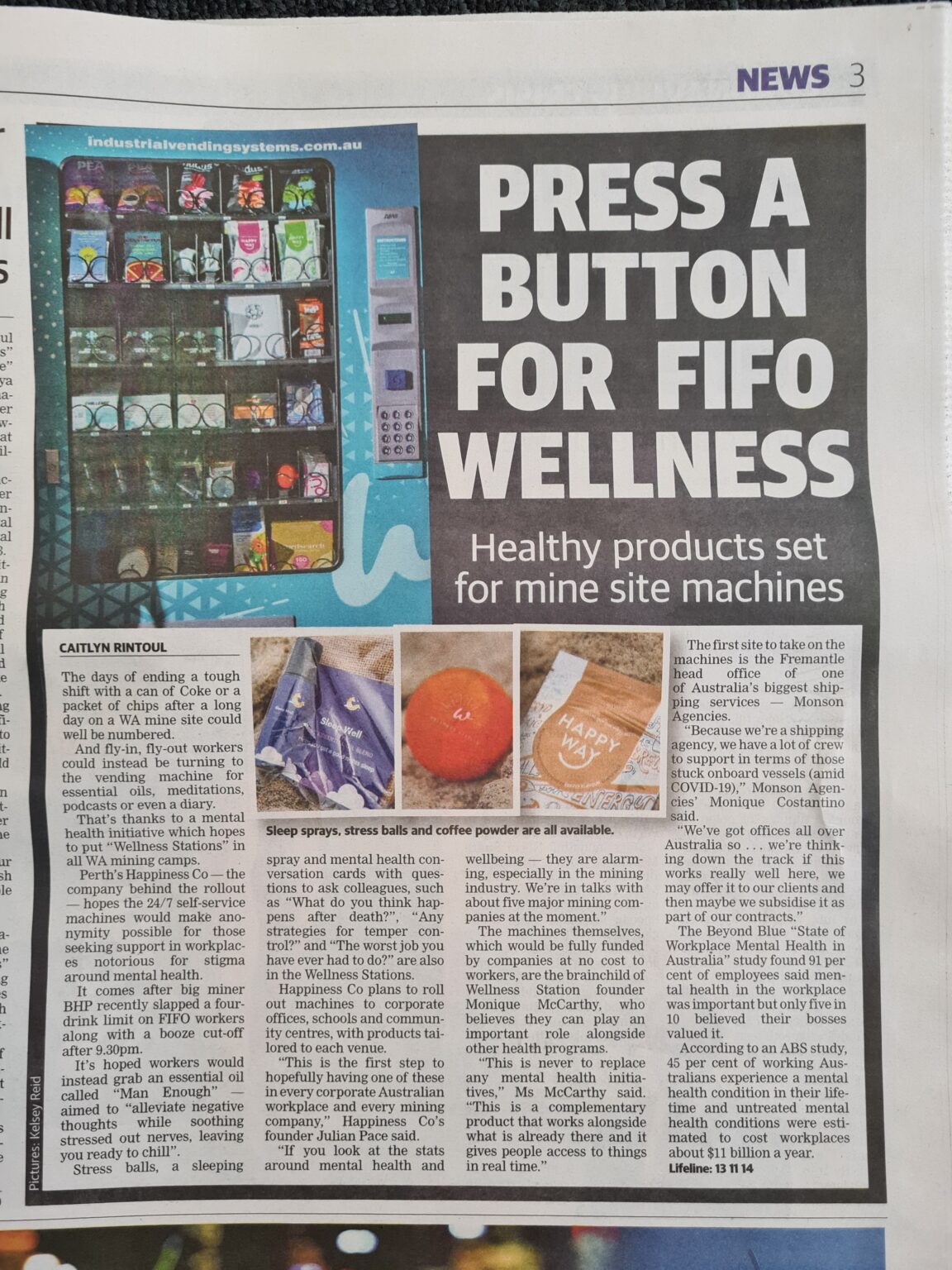 'Wellness Machines' offer FIFO Mental Health Support - Industrial ...
